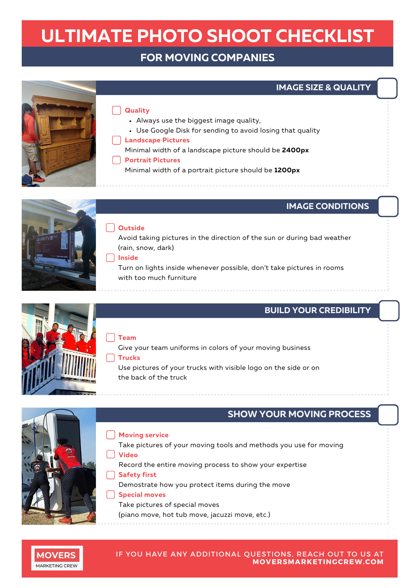 Ultimate Photo Shoot Checklist For Moving Companies - Movers Marketing Crew